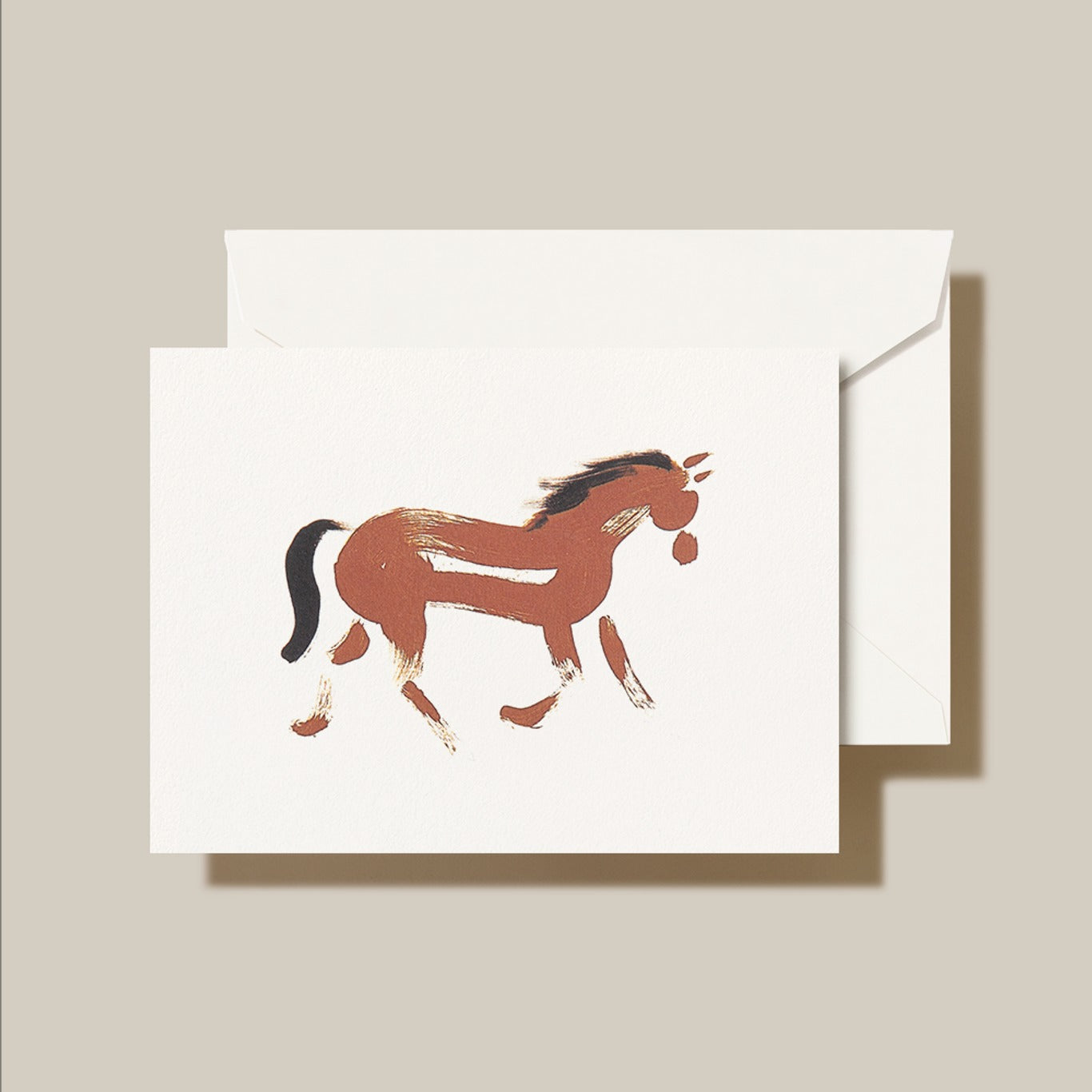Brushstroke Horse White Folded Note Set – Details Lancaster